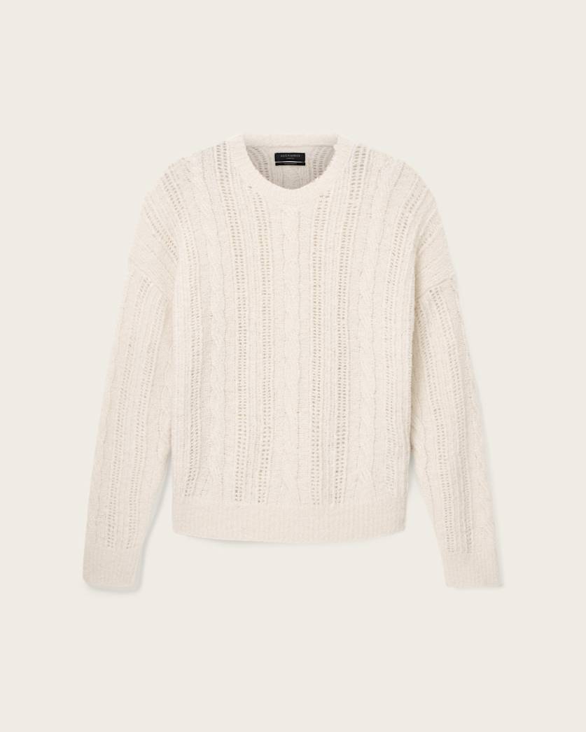 Josif Oversized Wool Sweater ECRU WHITE | ALLSAINTS US